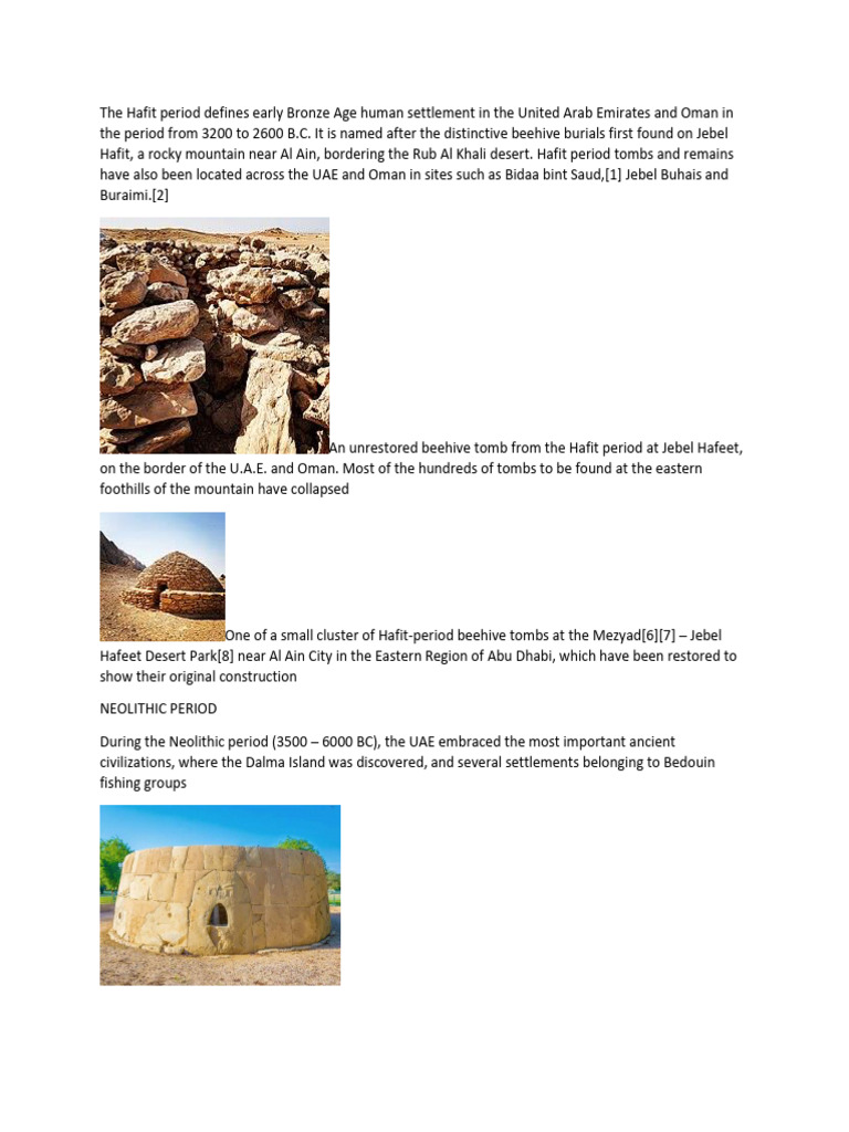 Hafit Period Beehive Tombs in UAE | PDF