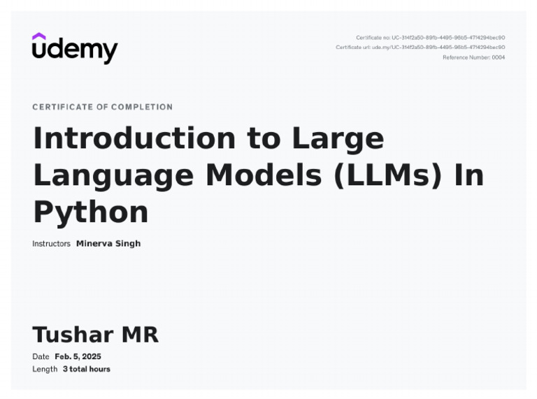 Introduction To Large Language Models (LLMS) in Python | PDF