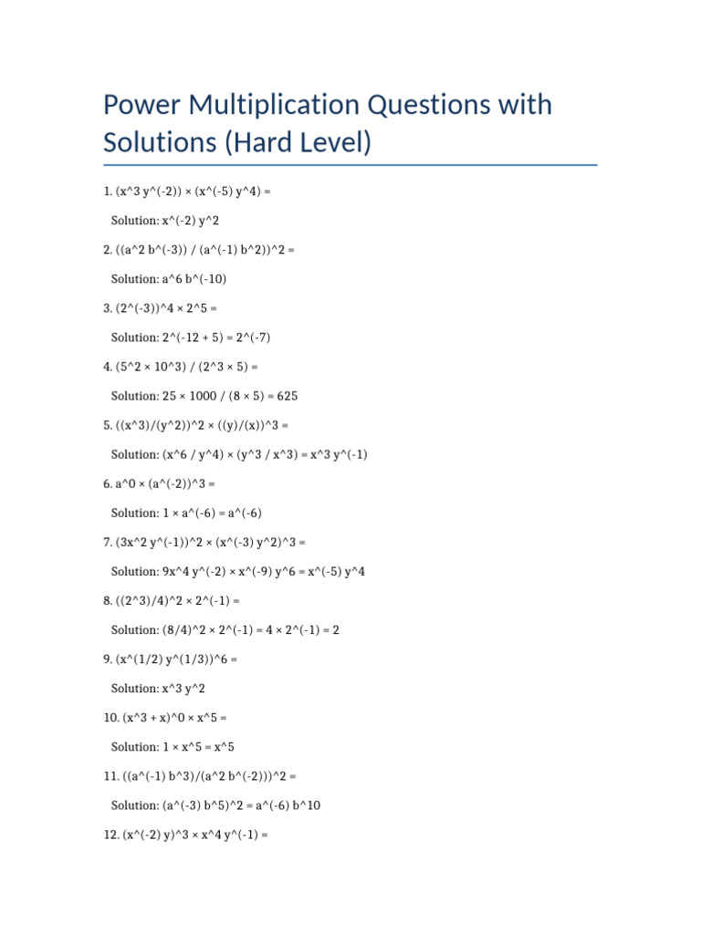 Power Multiplication Hard Formatted | PDF