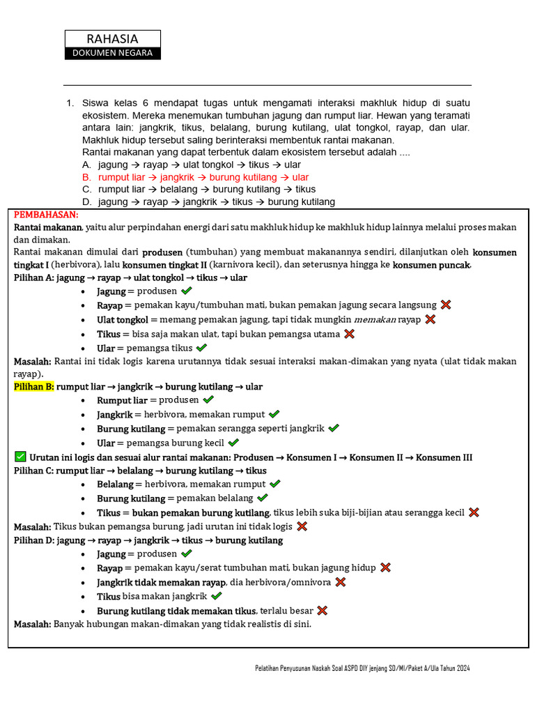 (PEMBAHASAN) Literasi Sains SD 2024 | PDF