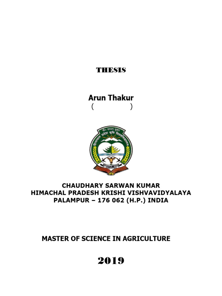 Arun Thakur, Msc Plant Breeding and Genetics 2019 | PDF | Carotenoid ...