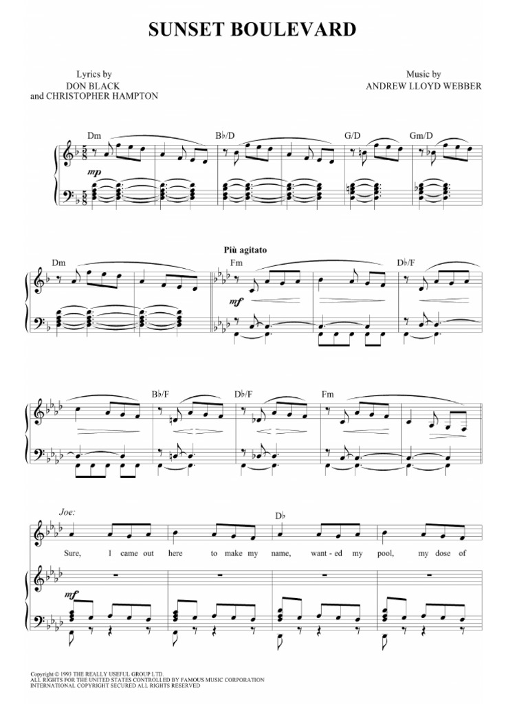Sunset Boulevard Sheet Music PDF | PDF