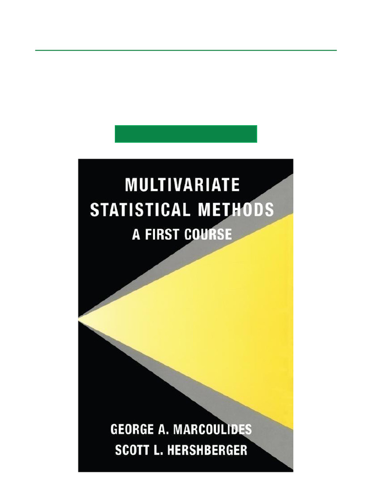 Multivariate Statistical Methods A First Course - 1st Edition Readable PDF Download | PDF ...