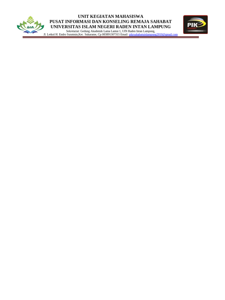 Kop Surat Pik R Sahabat 2025 | PDF