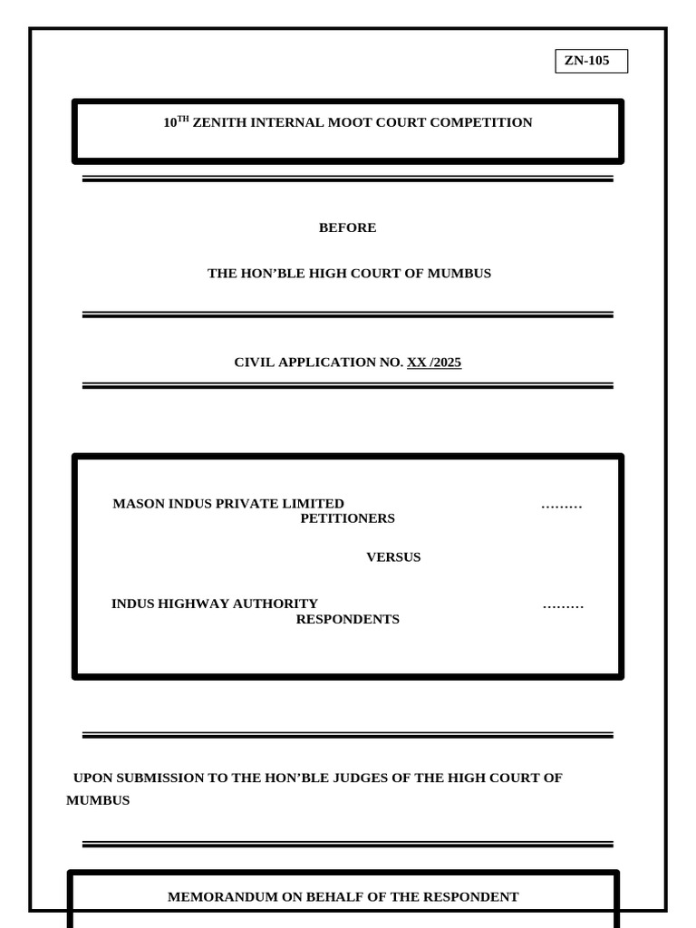 Zenith Internal Moot Court Memo | PDF | Arbitration | Breach Of Contract