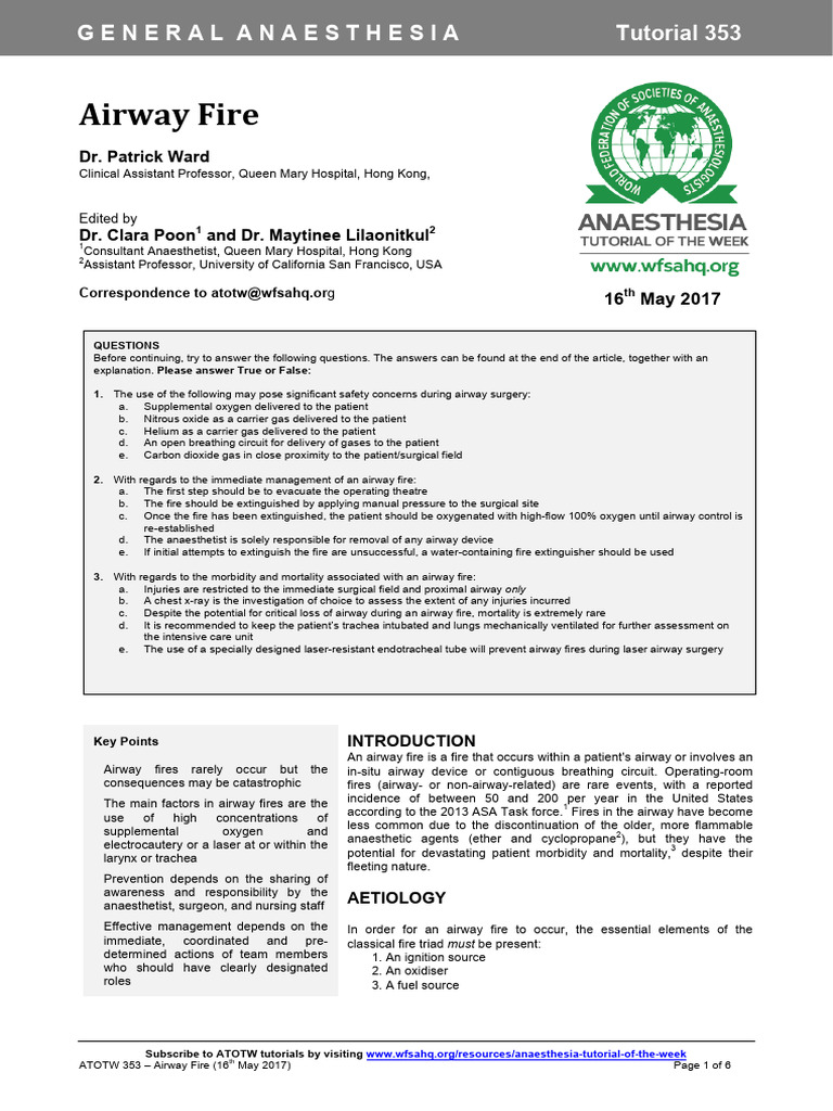 Airway Fire | PDF | Fires | Combustion