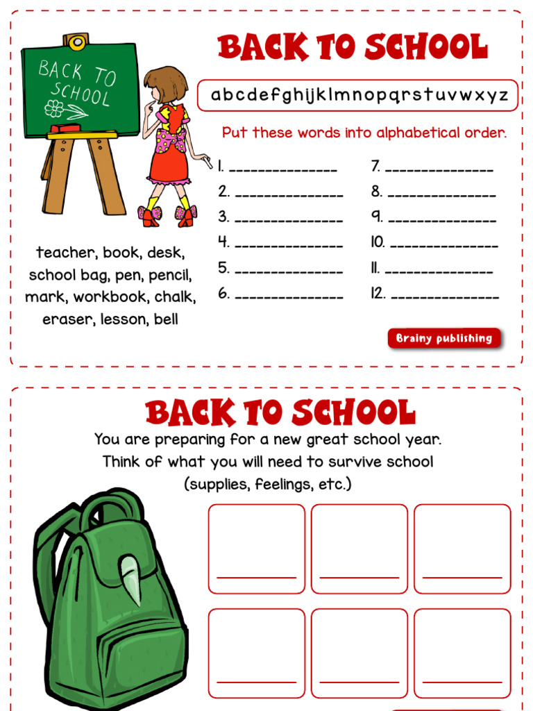 Back To School Activities - by Brainy - Publishing | PDF