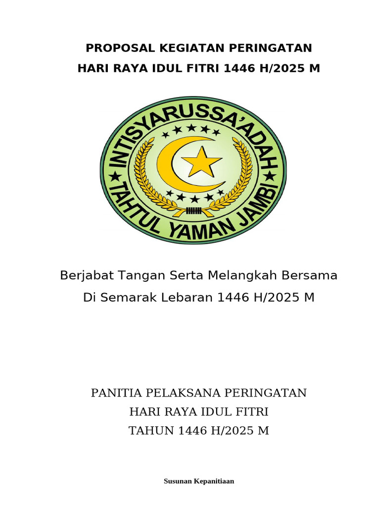 PROPOSAL IDUL FITRI 2025 (1) | PDF