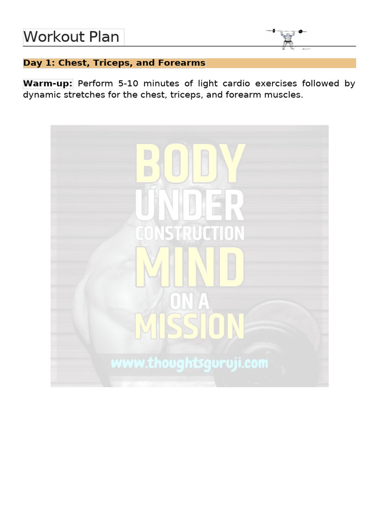 6 Day Workout Schedule 2 | PDF | Strength Training | Weight Training