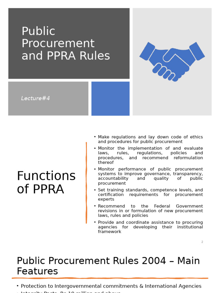 Lec-4-PPRA Rules | PDF | Procurement | Specification (Technical Standard)