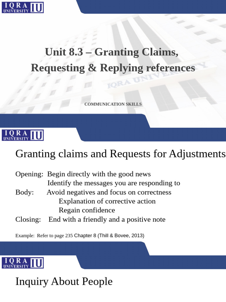 3lecture 7 Positive Routine Messages-Granting Claims - Requesting and ...