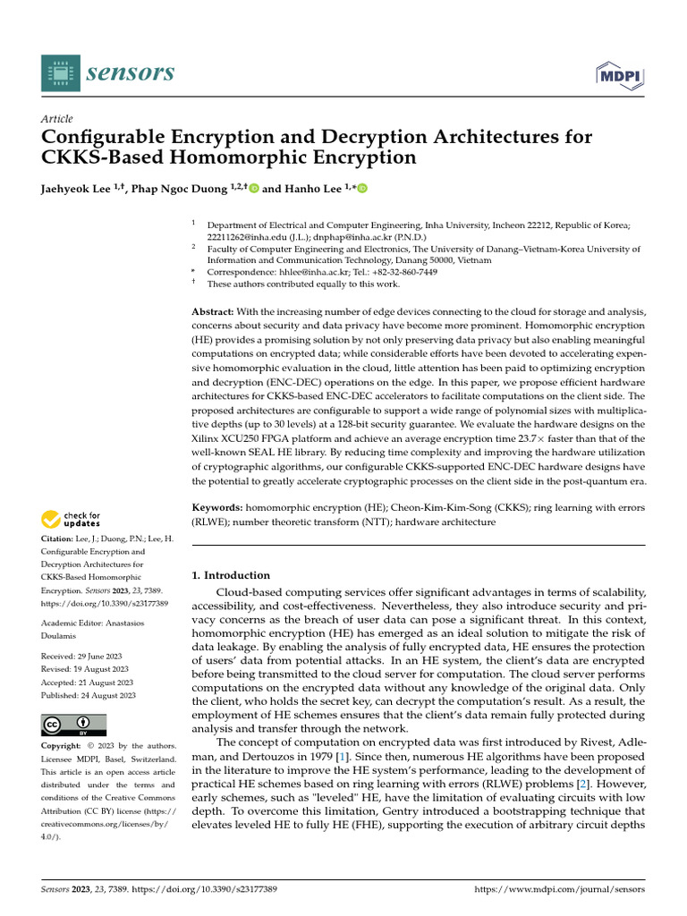 CKKS-Based Homomorphic Encryption | PDF | Encryption | Key (Cryptography)