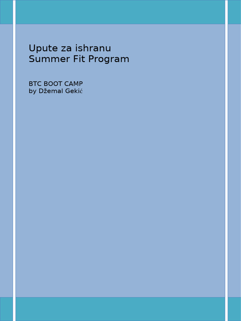Summer Fit Ishrana | PDF
