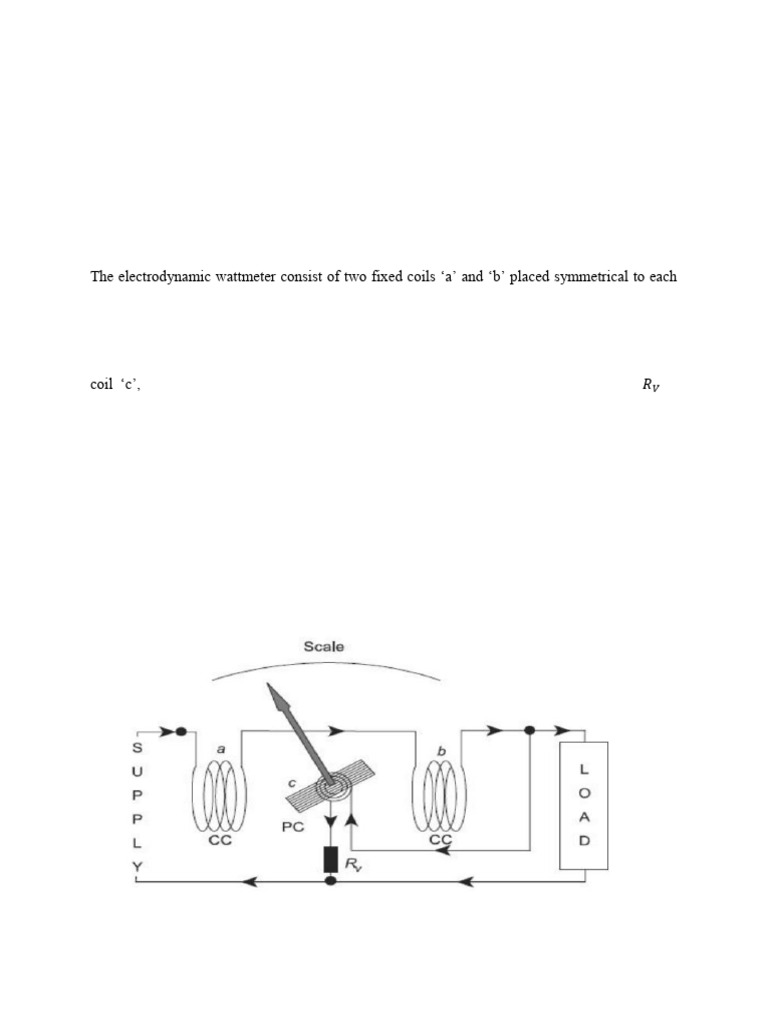 Electrodynamic Wattmeter Overview | PDF | Inductor | Series And ...