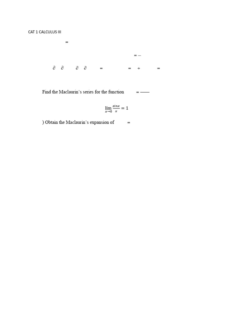 Cat 1 Calculus III | PDF
