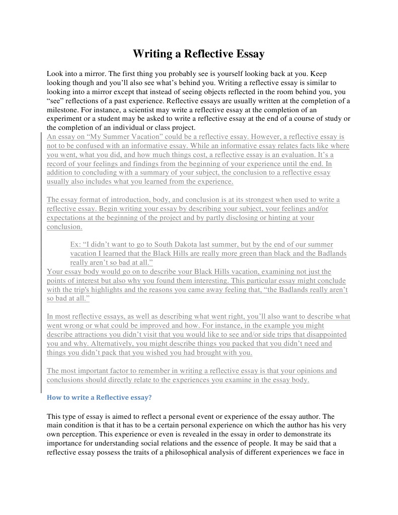 Writing A Reflective Essay | PDF | Essays | Service Learning