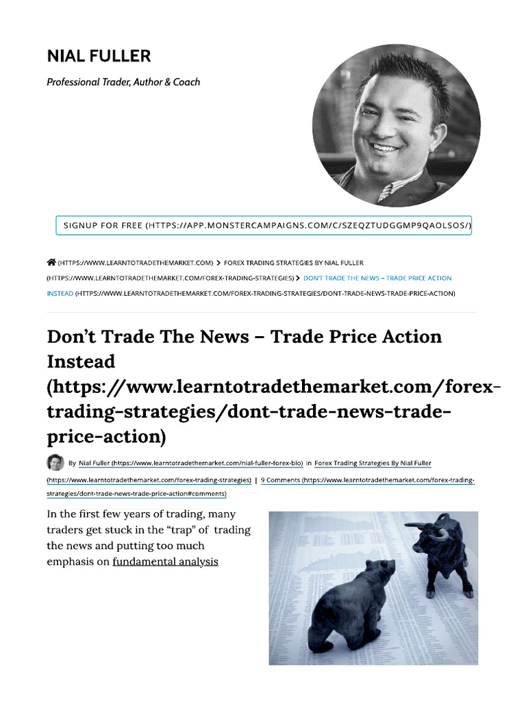 Don - T Trade News - Trade Price Action Instead Learn To Trade The ...