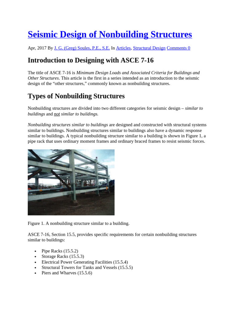 Seismic Design of Nonbuilding Structures | PDF | Acceleration | Risk