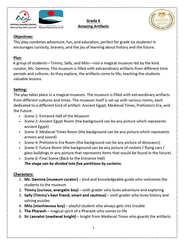 Drama Club Grade 6 (2024 - 2025) | PDF | Pharaoh | Museum