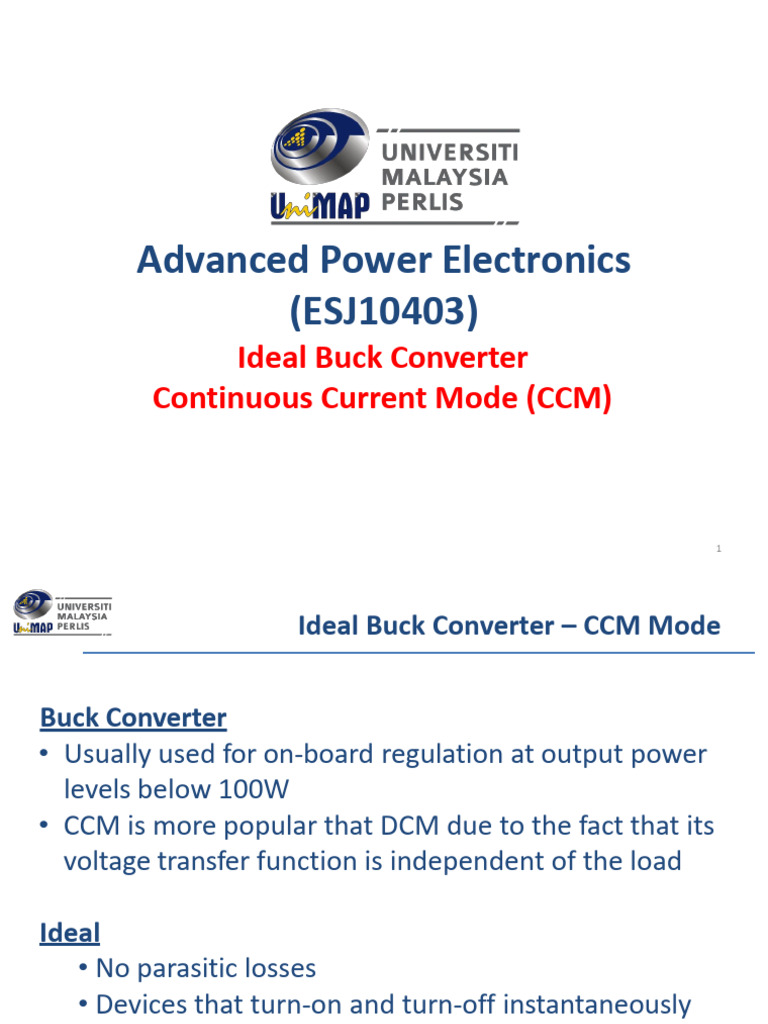 Notakuliah - EMJ44303 - 2023-S1 - Lecture 07 Buck Converter (Ideal CCM ...