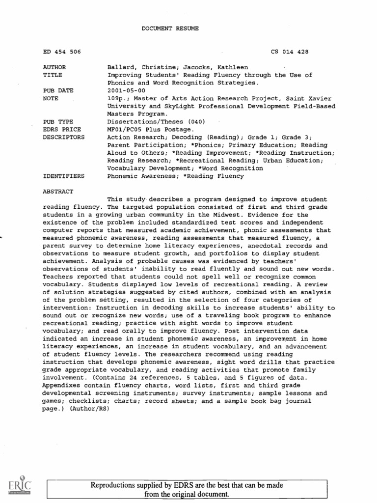 RRL 1 | PDF | Phonics | Literacy