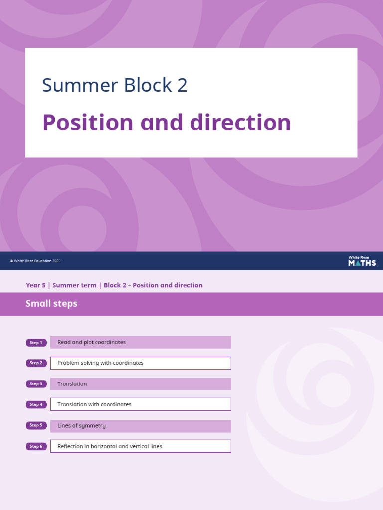 Y5 Summer Block 2 SOL Position and Direction | PDF | Shape | Symmetry