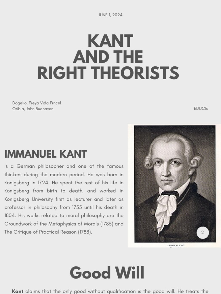 Kant and The Right Theorists | PDF | Immanuel Kant | Liberal Arts Education