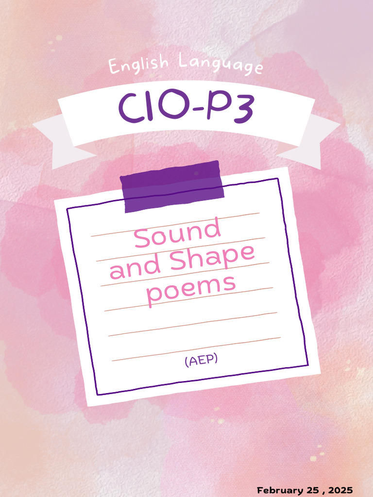 P3 CIO Eng Lang - Sound and Shape Poems | PDF