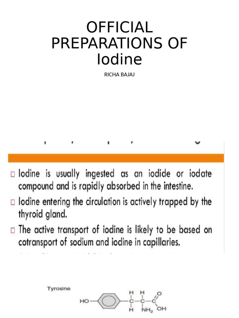 Iodine and Its Official Compounds | PDF