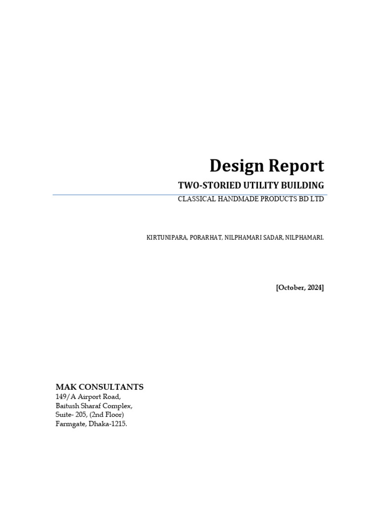 2123-CHPBD-UB-Design Report 051024 | PDF | Structural Load | Concrete