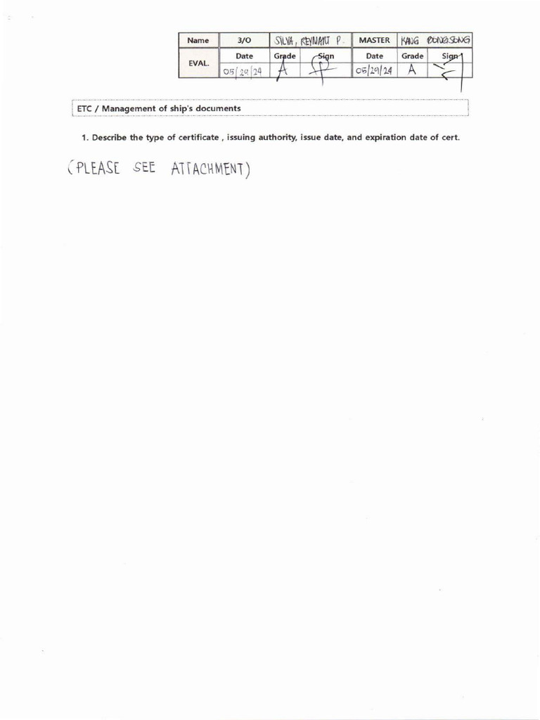 Management of Ships Certificate | PDF