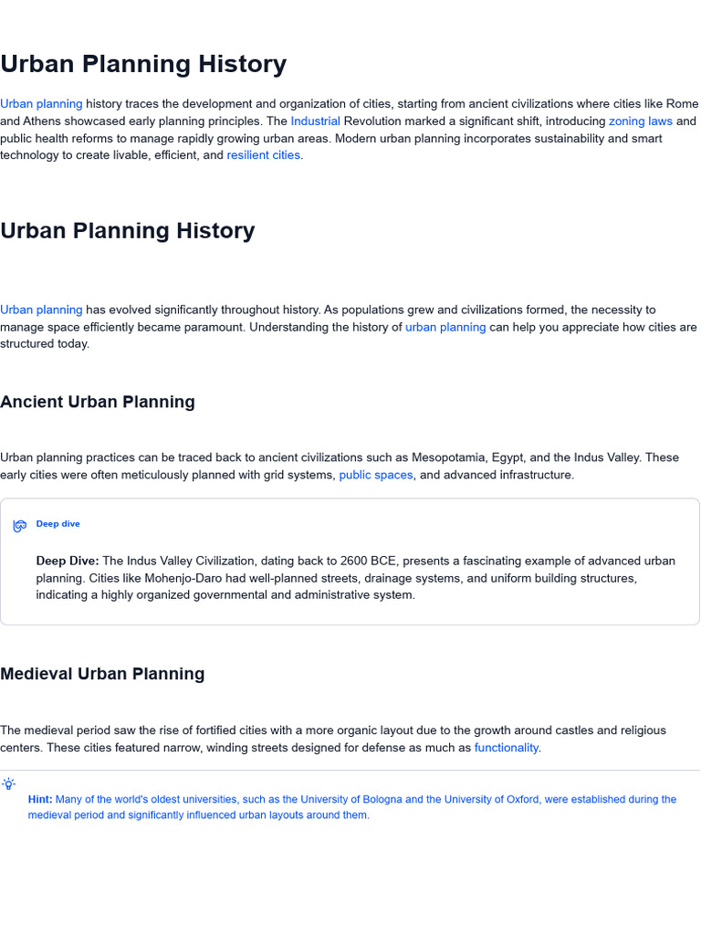 Evolution of Urban Planning History | PDF | Urban Planning | Geographic ...