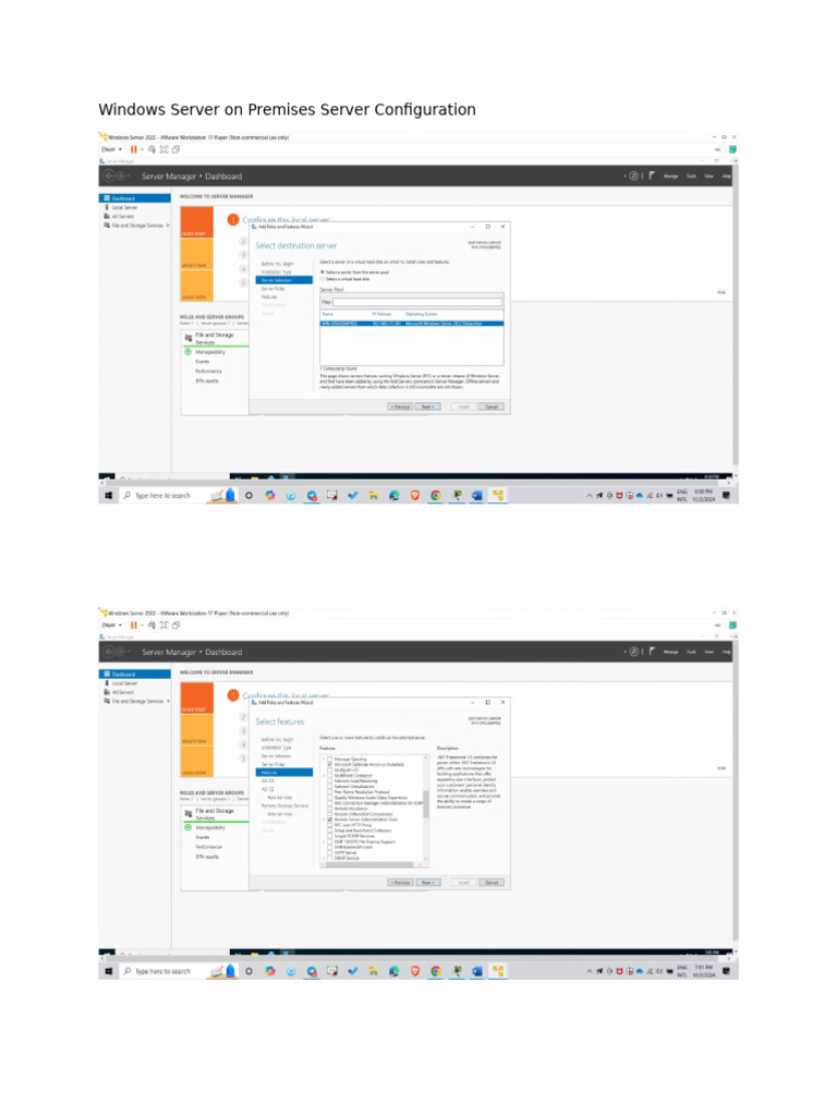 Windows Server on Premises Server Configuration | PDF