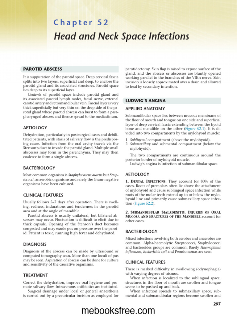 IV-Head and Neck Space Infections | PDF | Neck | Human Head And Neck