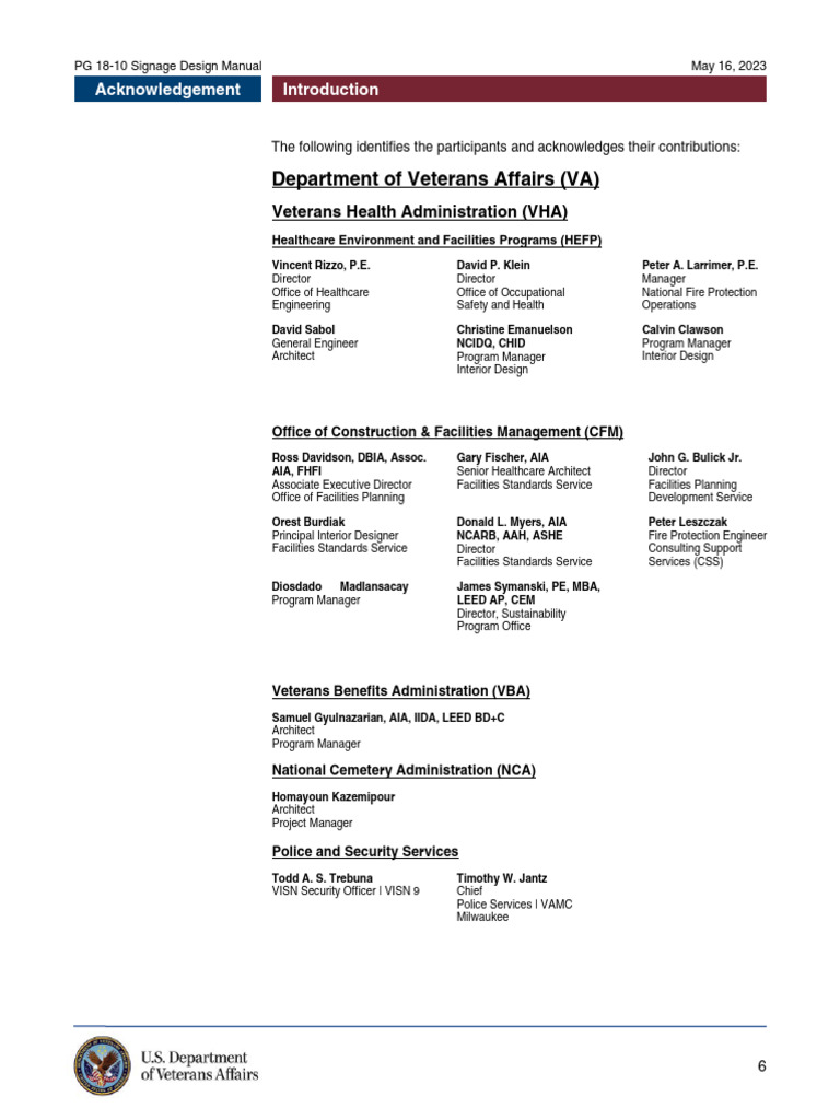 Design Manual - Signage - 6-7 | PDF | Veterans Health Administration ...