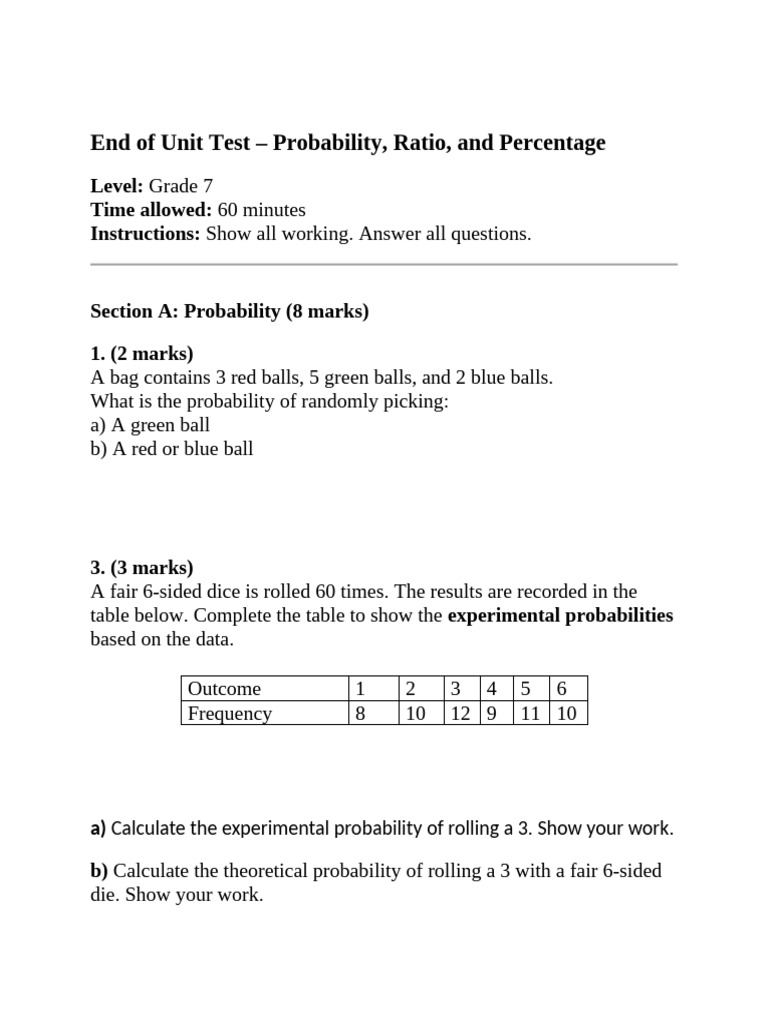 End of Unit Test | PDF
