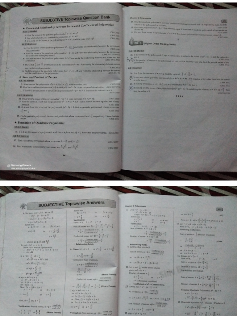 MATHS SHIVDAS POLYNOMIAL (PYQ) | PDF