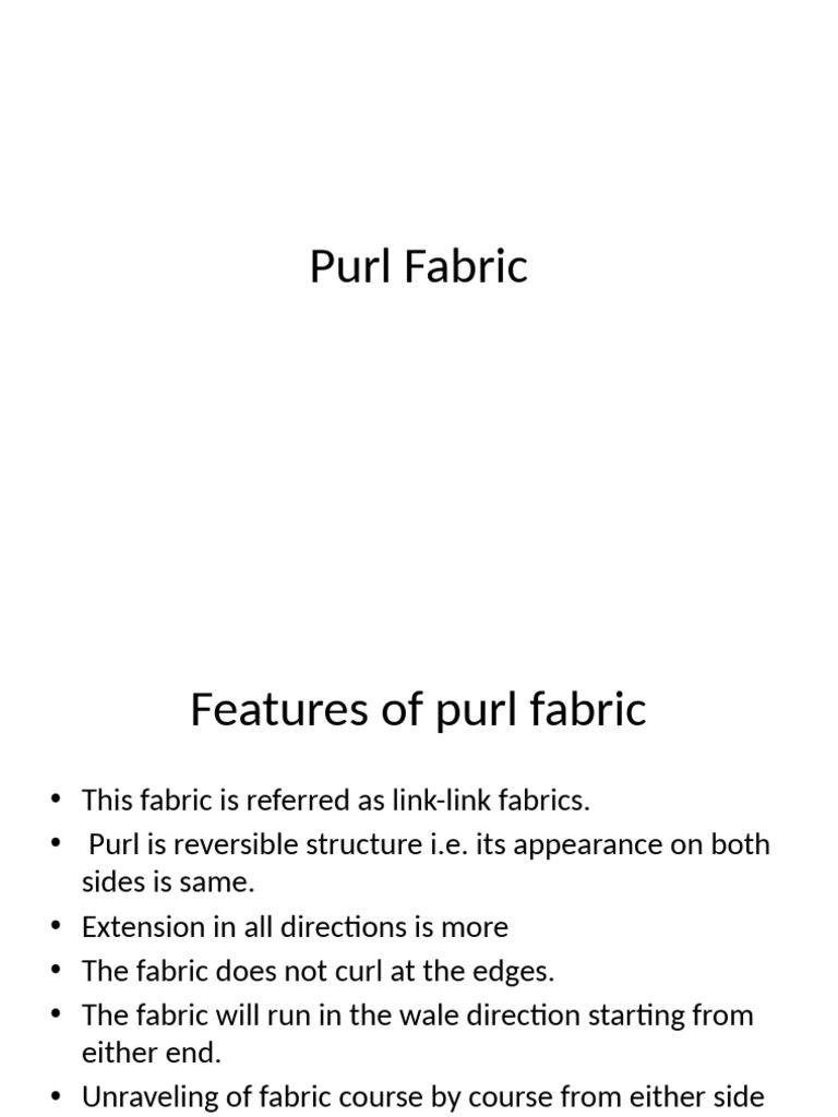 Purl Fabric | PDF