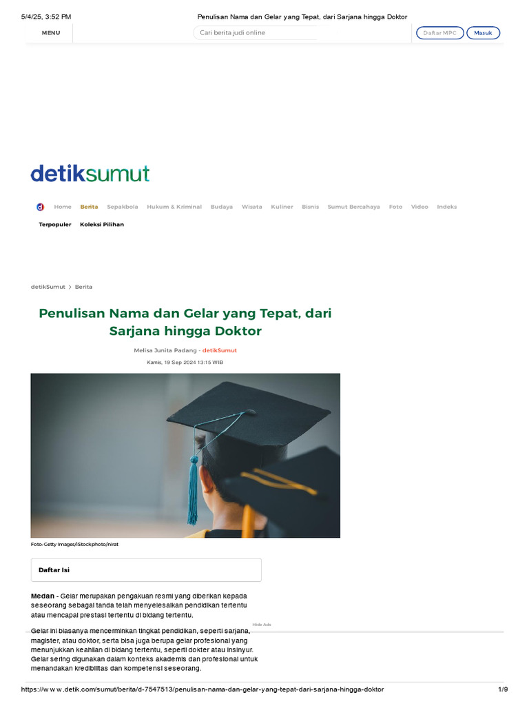 Penulisan Nama dan Gelar yang Tepat, dari Sarjana hingga Doktor | PDF