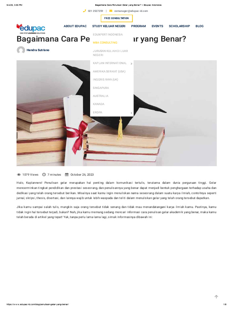 Panduan Penulisan Gelar Akademik | PDF