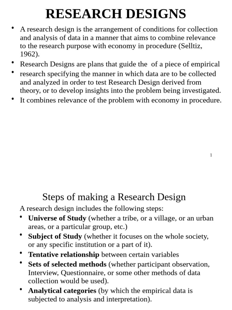 Research Methodology Lecture 4_ Research designs | PDF | Research ...