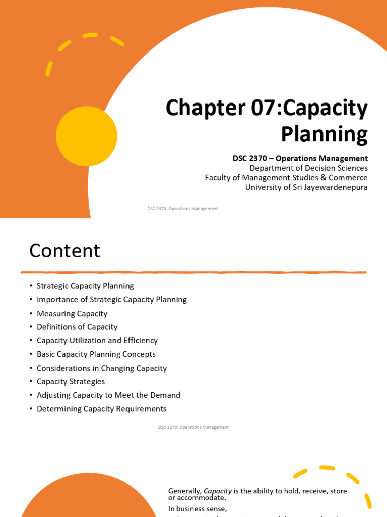 Strategic Capacity Planning Essentials Pdf Operations Management