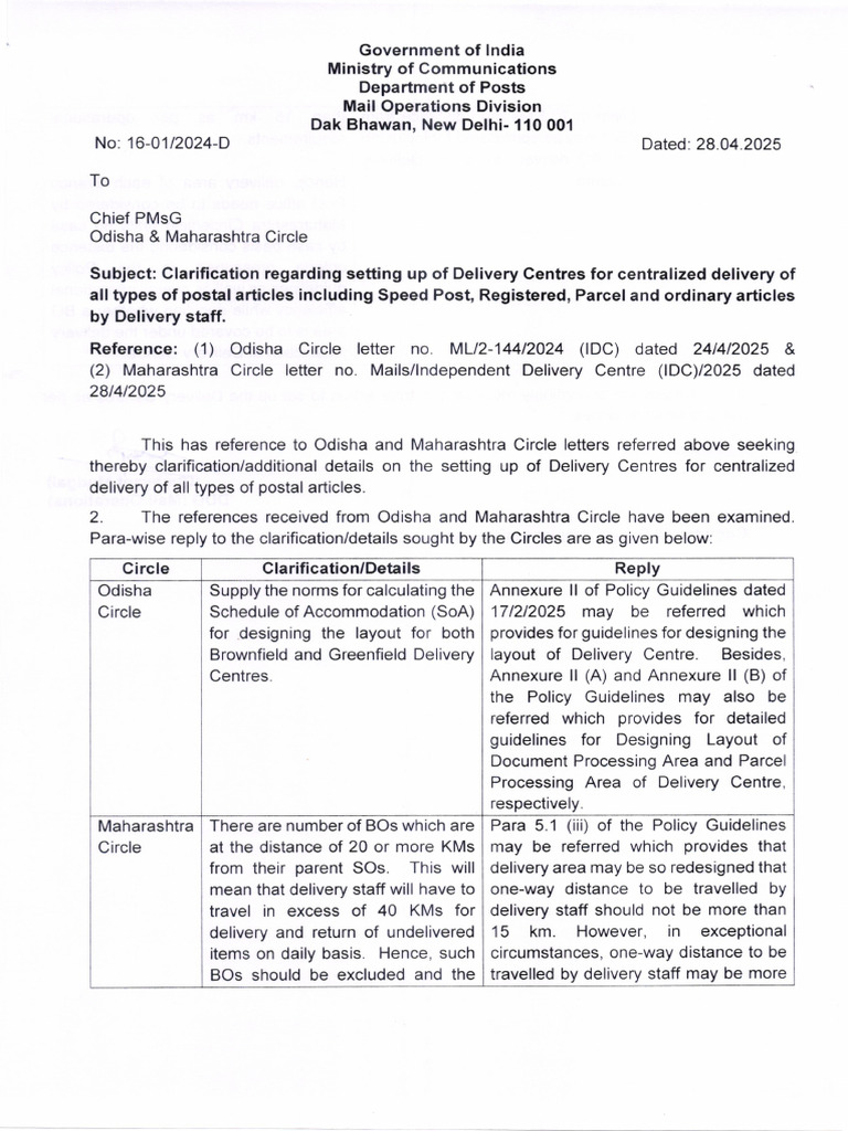 Clarification - Setting Up Centralized Delivery Centre | PDF | Public ...