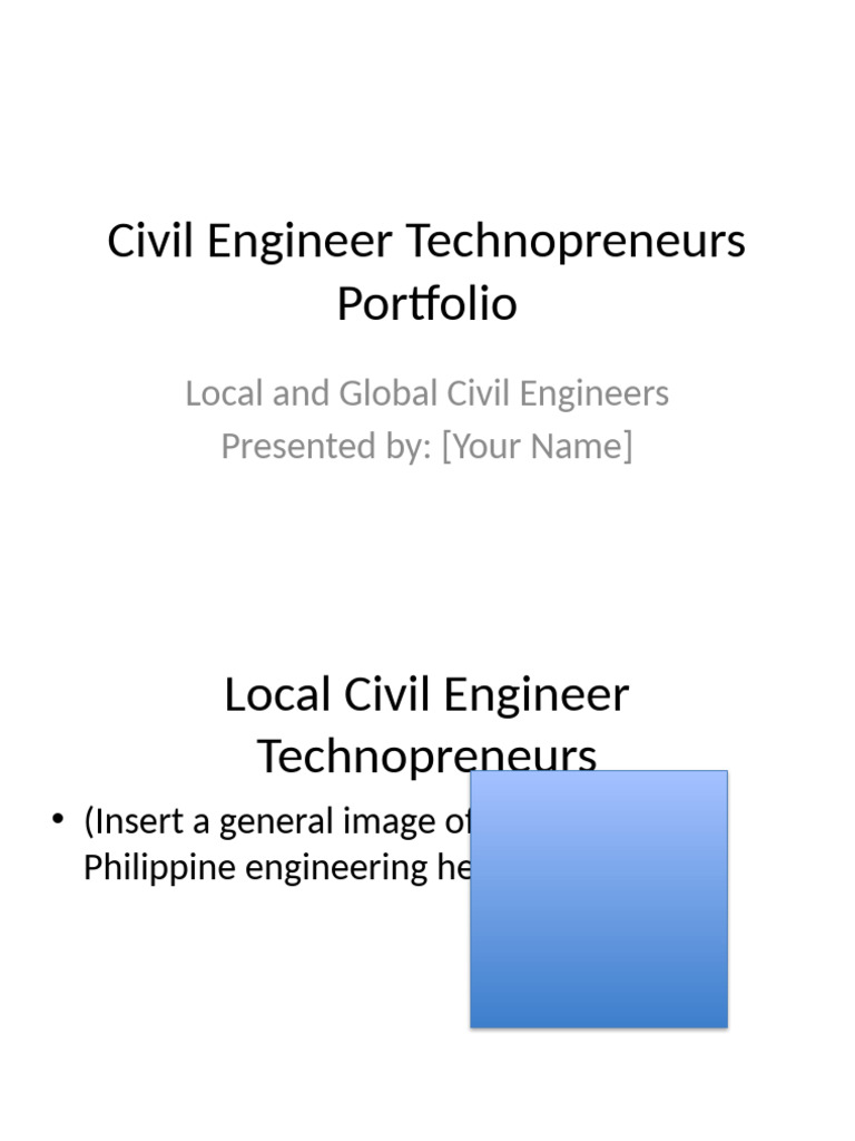 Civil Engineer Technopreneurs Overview | PDF
