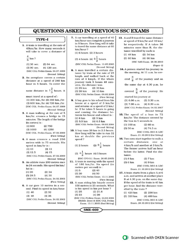 Time N Distance Worksheet | PDF