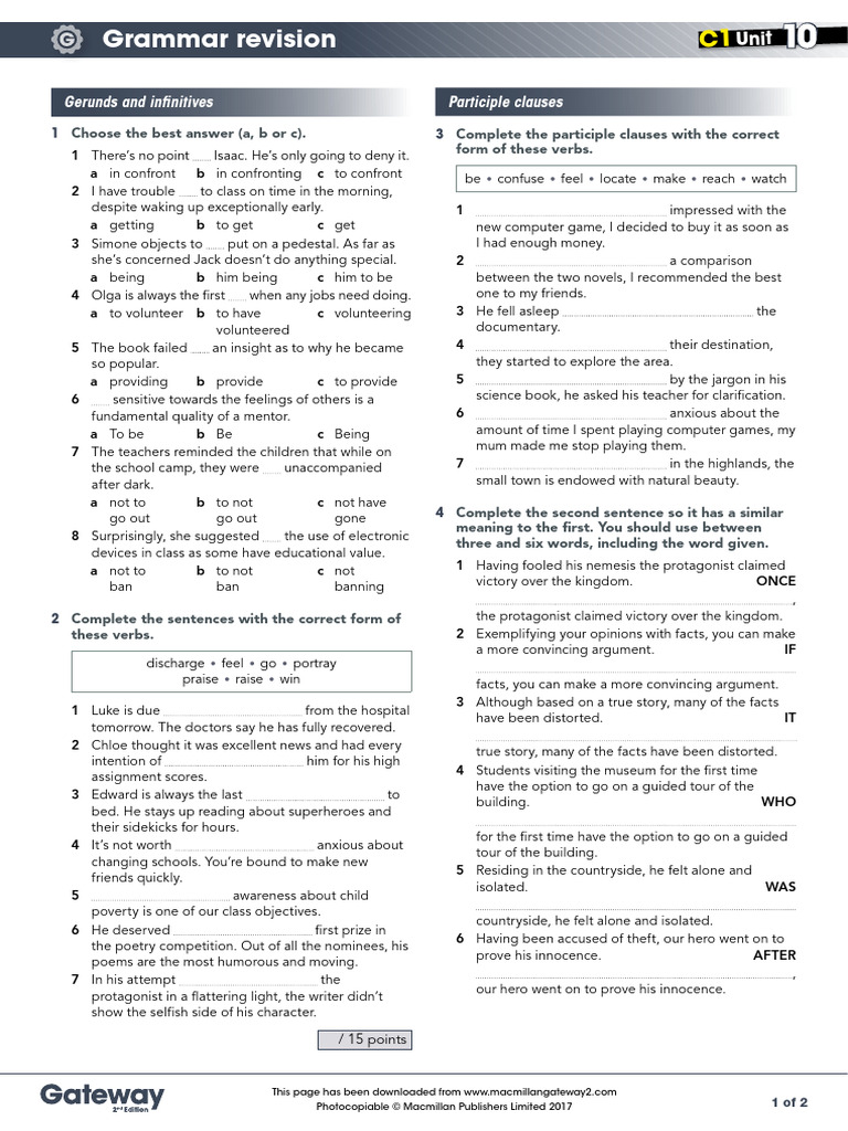 C1 UNIT 10 Grammar Revision | PDF