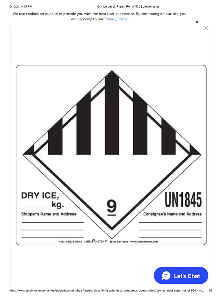 Printable Dry Ice Shipping Labels | PDF | Dangerous Goods