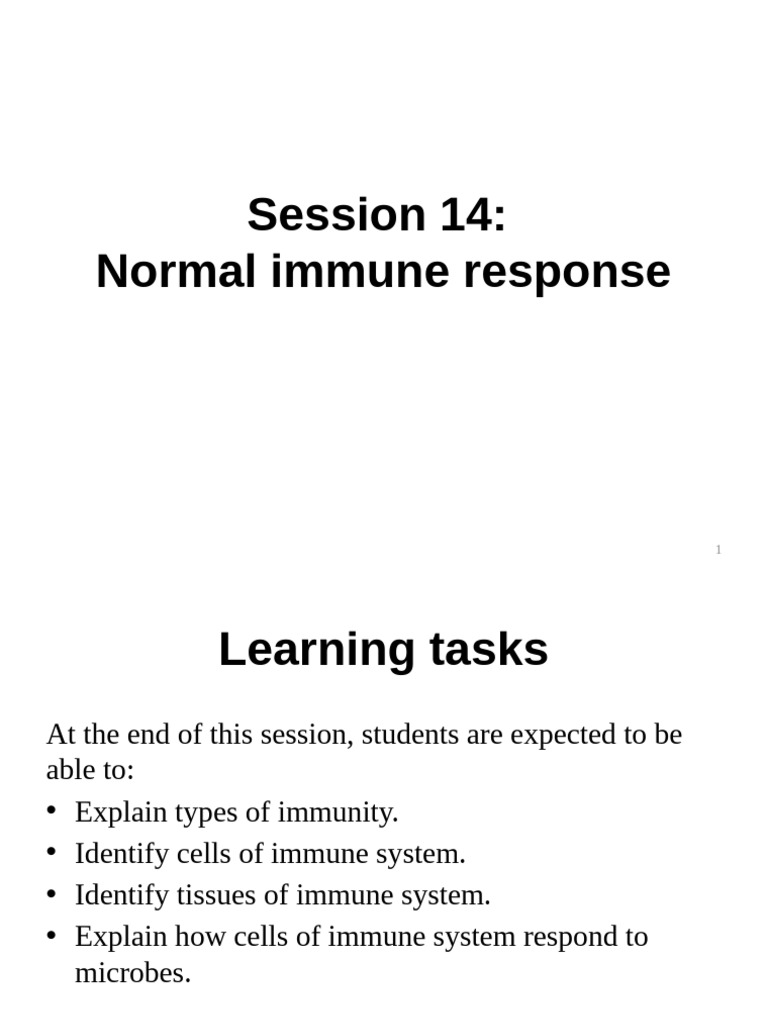 Session 13 Normal Immune Response | PDF | Immune System | Lymphocyte