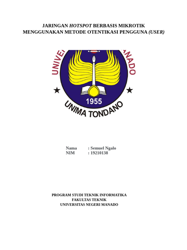 Jaringan Hotspot Berbasis Mikrotik Menggunakan Metode Otentikasi Pengguna | PDF