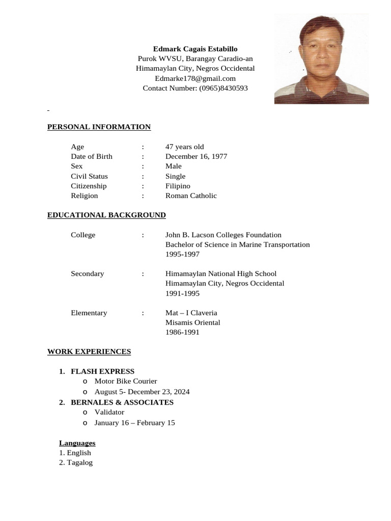 Edmark Estabillo Resume | PDF